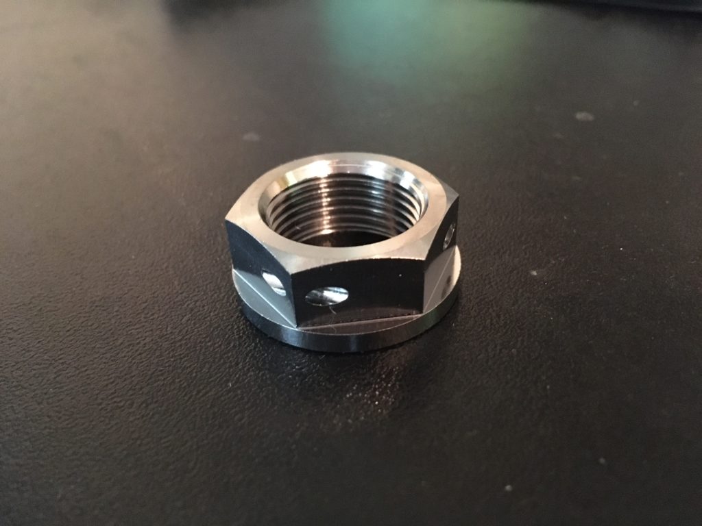 RS660 – Titanium Rear Axle Nut – Pre-Drilled – LWT RACER